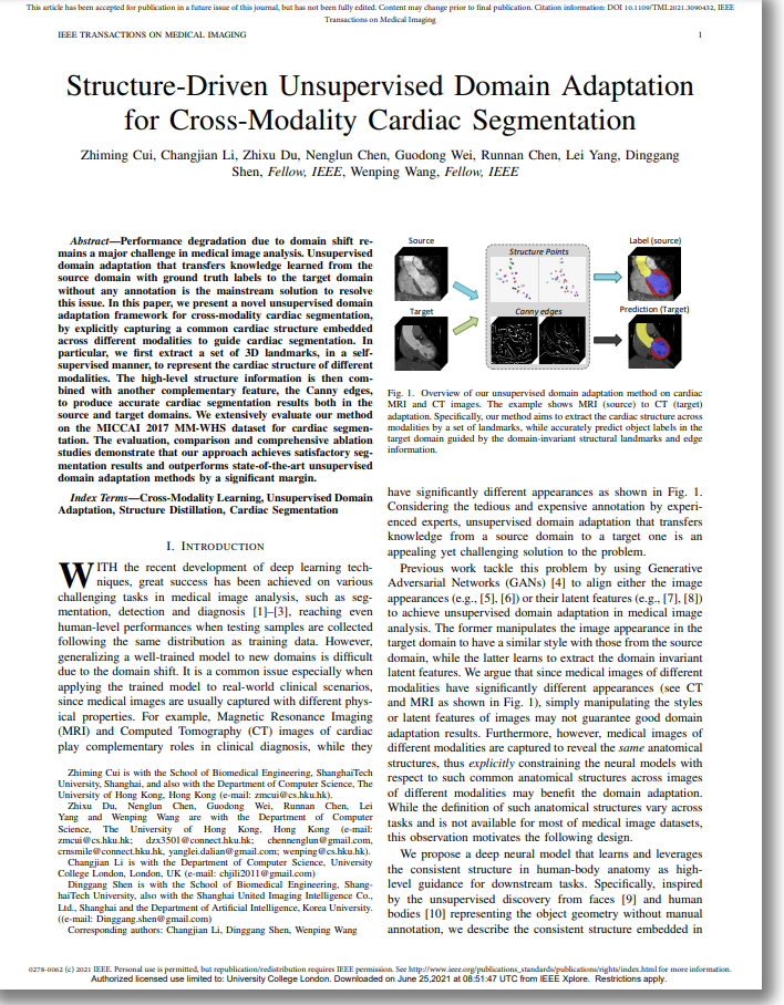 Structure-Driven Unsupervised Domain Adaptation for Cross-Modality Cardiac Segmentation